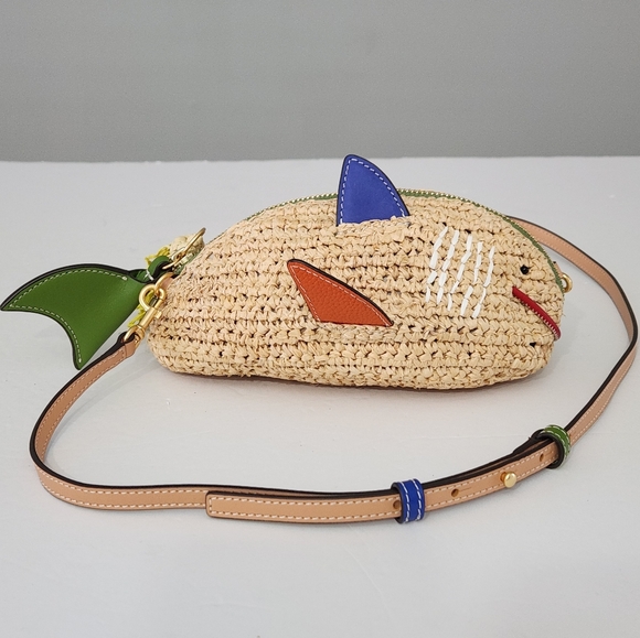 Tory Burch | Bags | New Tory Burch Origami Straw Shark Crossbody Bag ...